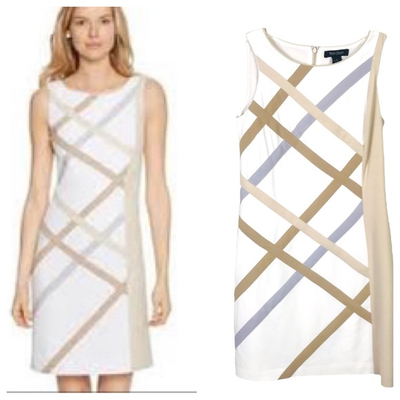 White House Black Market | Dresses | Whbm Sleeveless Color Block Shift ...